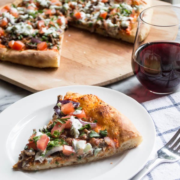 Gyro Pizza - by Reba Toloday - reba cooks