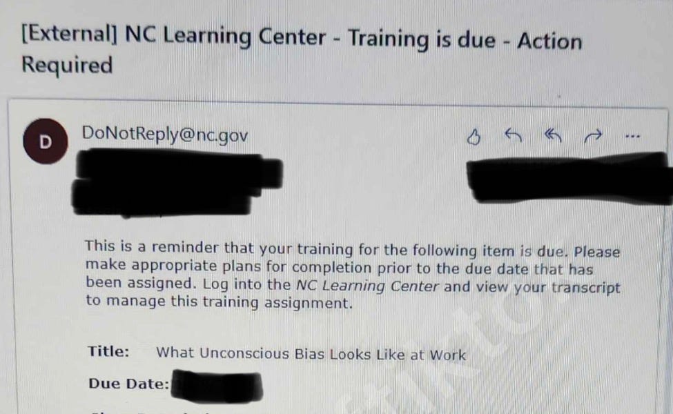North Carolina state employees force woke training