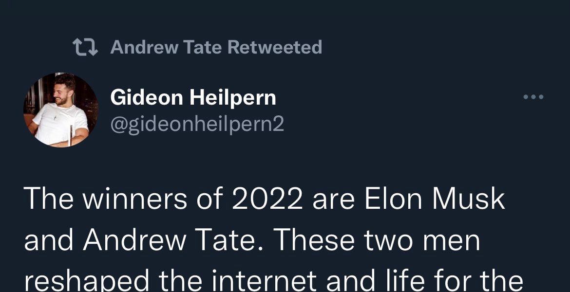 Dingus of the Week: Andrew Tate - by lyz - Men Yell at Me