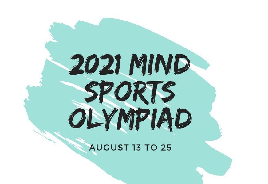 Mind Sports Olympiad 2021 - by Adam Raoof