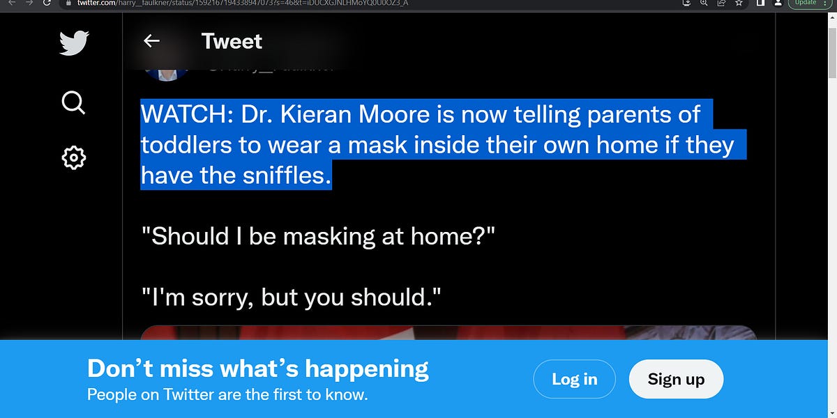 Dr. Kieran Moore, CMOH of Ontario, if you ever wanted to know what an ...