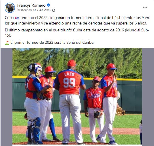 #59: Un año sin victorias para Cuba - by Francys Romero