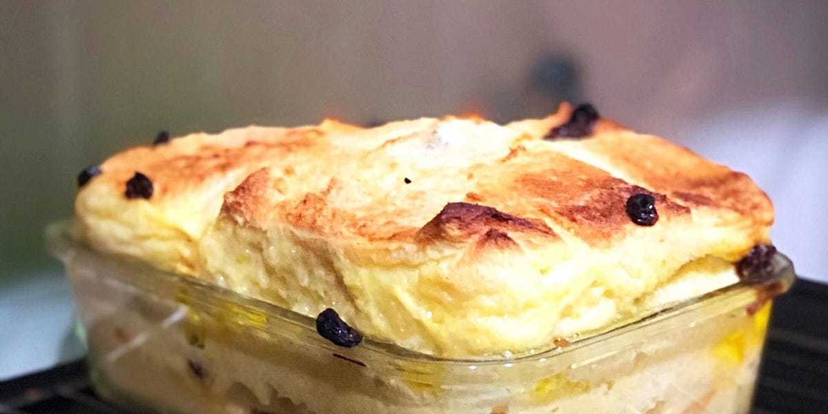 Bread pudding soufflé - by Ellenia Biggs - The Cheeky Baker