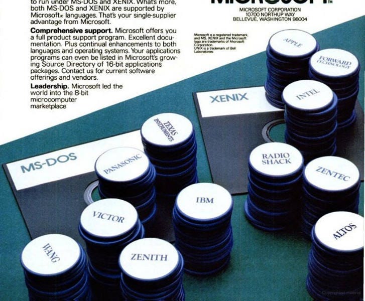 Xenix, from Microsoft, in adverts - Software - Retro Computing