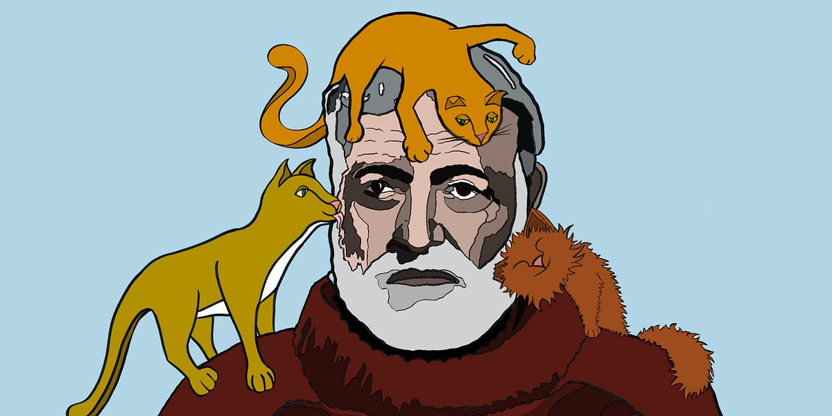 Ernest Hemingway: Macho Cat Dad - by Blaise Lucey