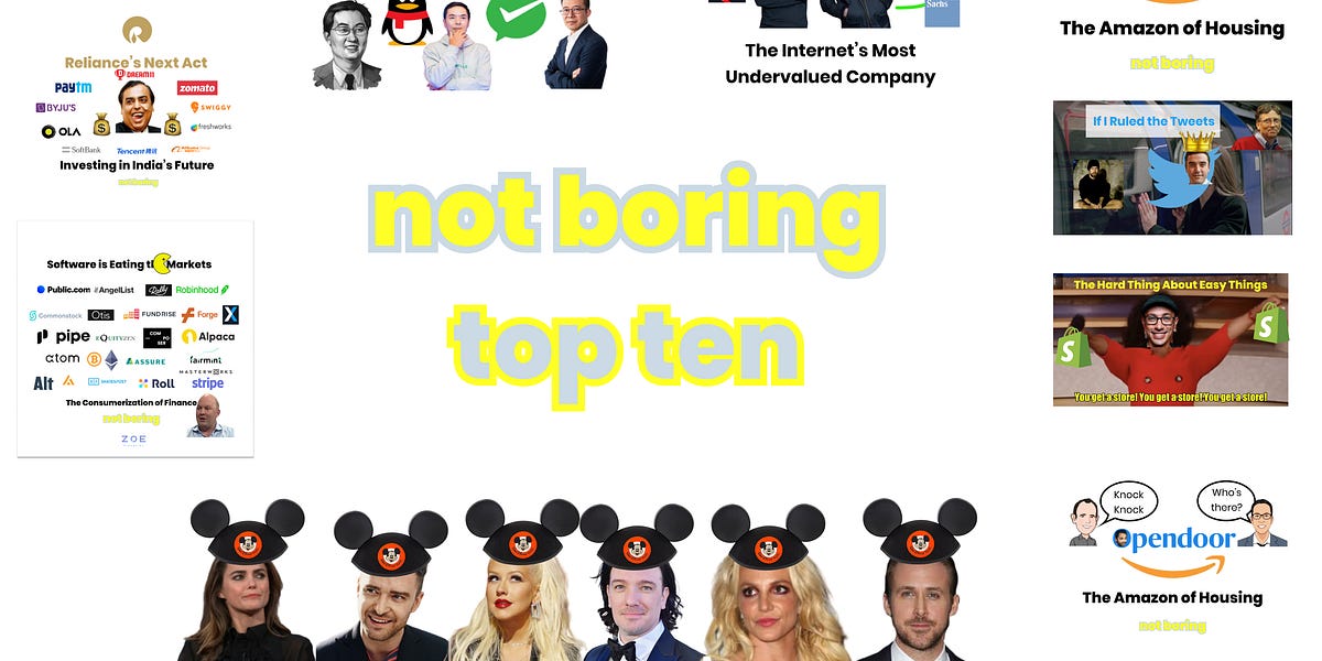Not Boring Top 10 - Not Boring by Packy McCormick