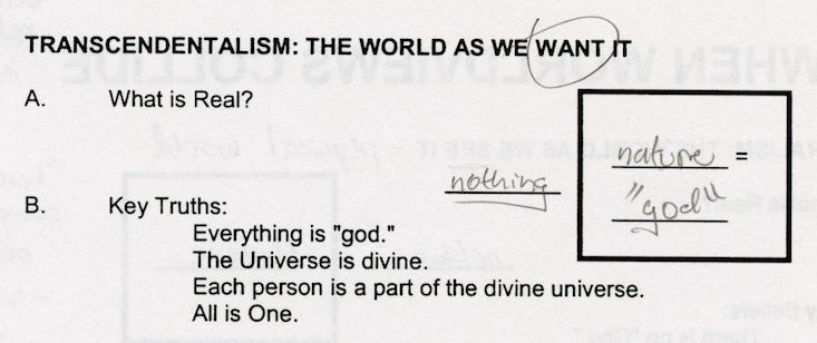 Thinking Worldviewishly, pt. 2: Transcendentalism - by Cam