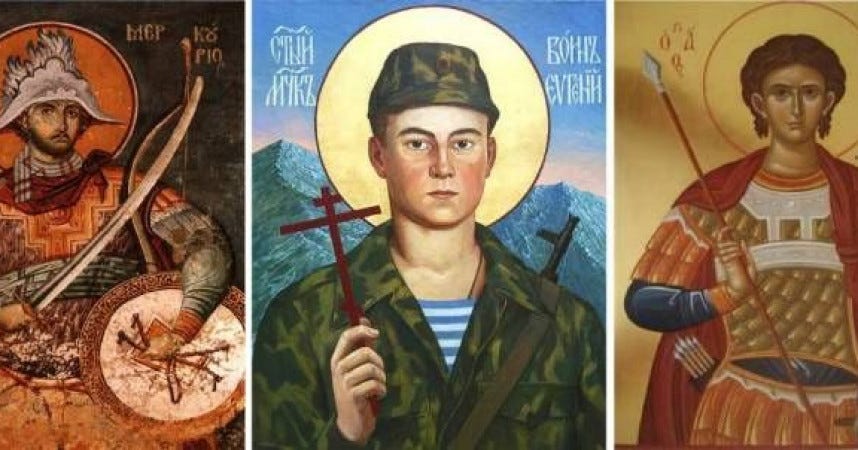 Russian Warrior Saints Who Carry Guns, Knives, and Other Dangerous Weapons