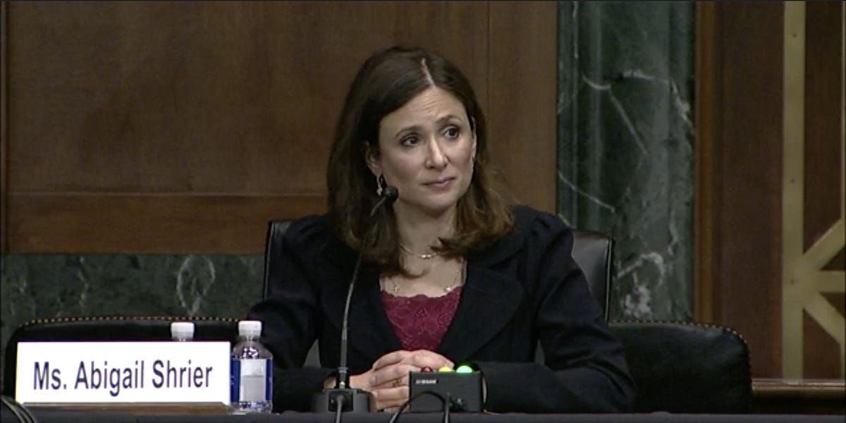 Why I Testified Before the U.S. Senate - by Abigail Shrier