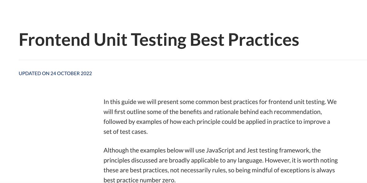 [Korean FE Article] 프런트엔드 단위 테스트 모범 사례