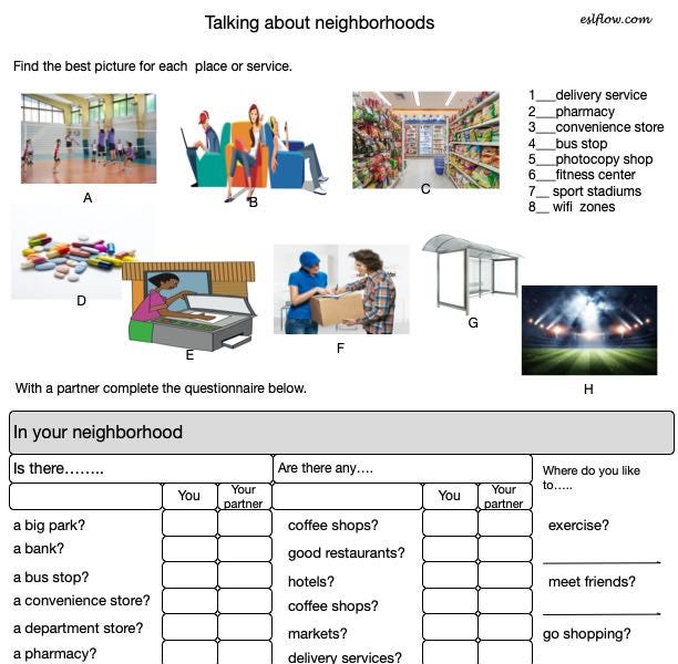 Talking about neighborhoods lesson - by Peter Snashall
