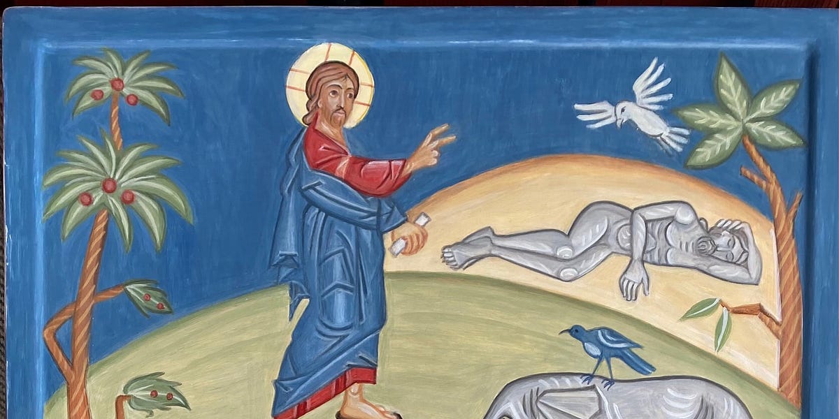 Adam gives names to the animals - by Solrunn Nes