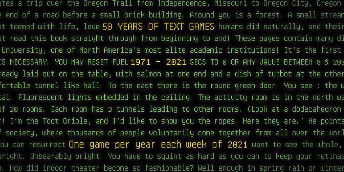 50 Years of Text Games - by Aaron A. Reed