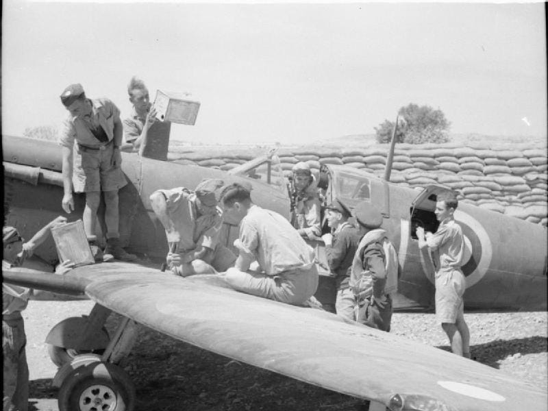 Spitfire v Me 109 over Malta - by Martin Cherrett