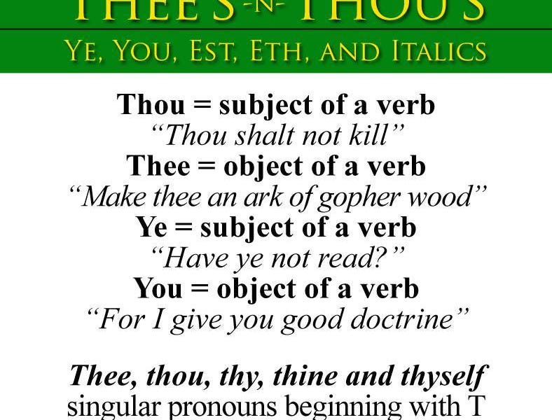 Can a Holy Bible do without the 'thees' and 'thous', 'est' and 'eth'?