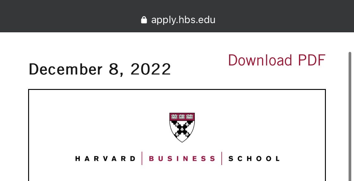 Reflection on HBS Acceptance - by Tim Wijaya