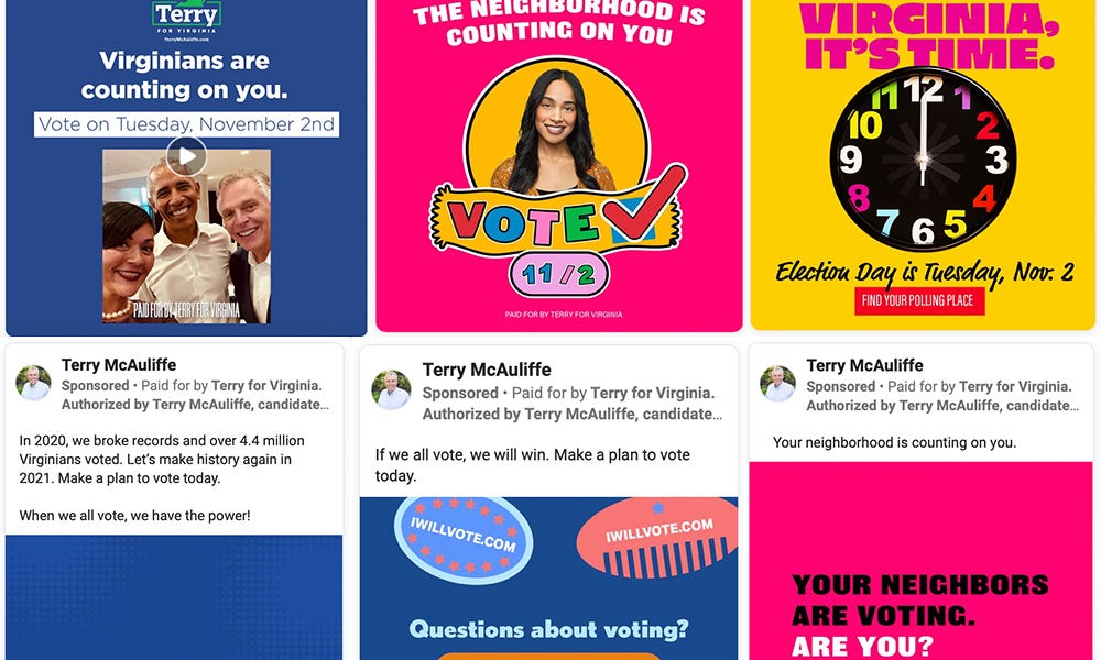 What get-out-the-vote ads look like for Democrats vs. Republicans in 2021