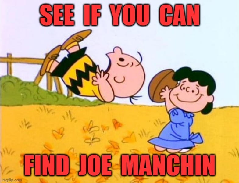 Is Joe Manchin Lucy or the Football?