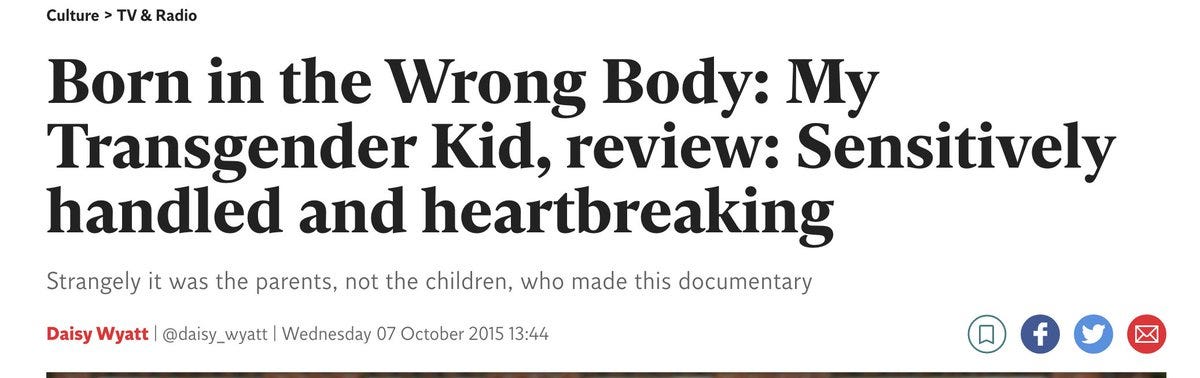 "We never said 'born in the wrong body'"