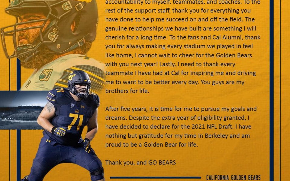 Cal Football: OL Jake Curhan declares for the 2021 NFL Draft