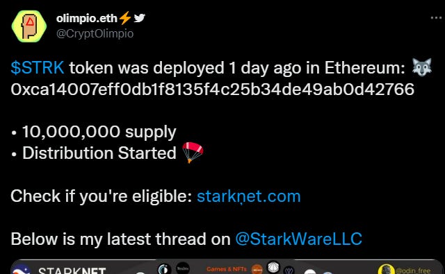 StarkNet 日报 - 170 - by Starknet 中文社区 - Starknet 中文