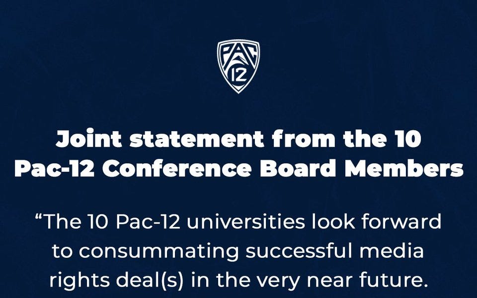 Pac-12 members issue bizarre statement about media deal progress as ...