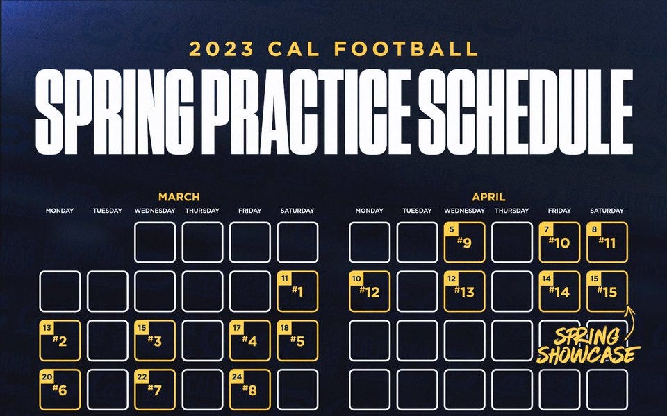 Cal football spring practice full schedule released