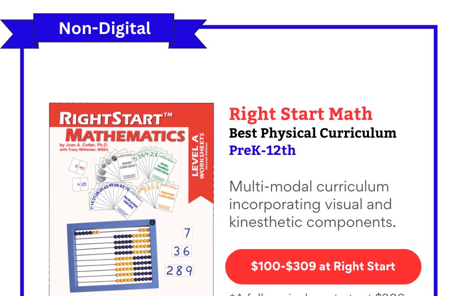 An honest review of Right Start Math