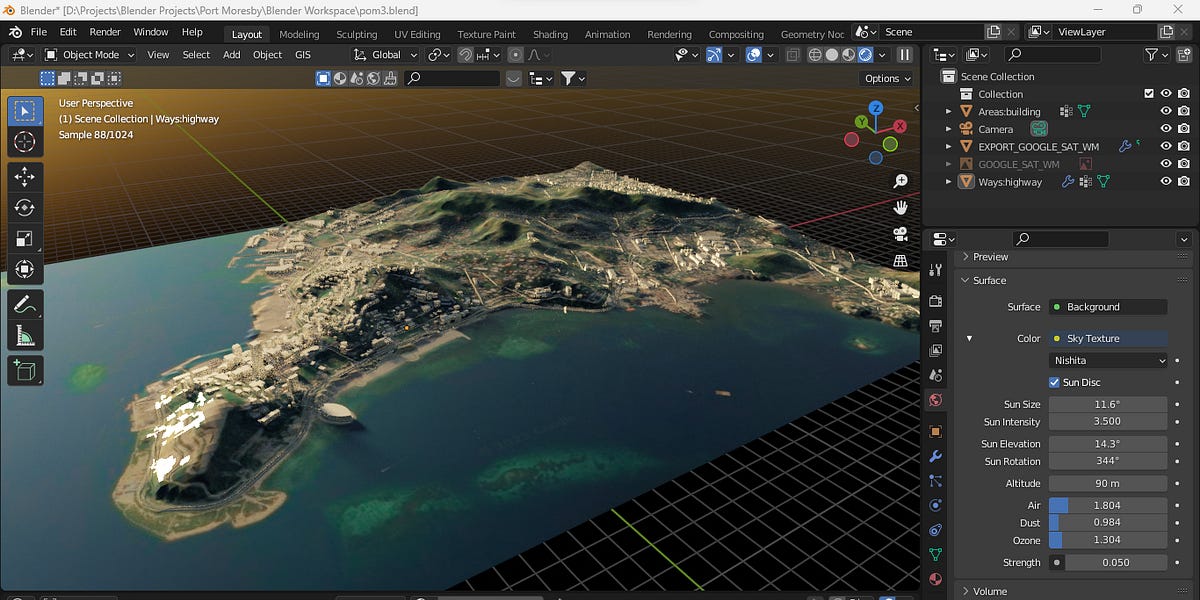 Blender as a gis visualization tool - by Charlie Arua Ikosi