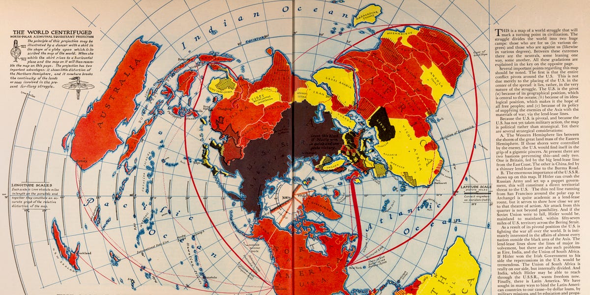 Bold Map of a World at War (1941) - by Peter Pappas