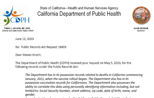 FOIA request reveals that California isn't able to do adequate vaccine ...