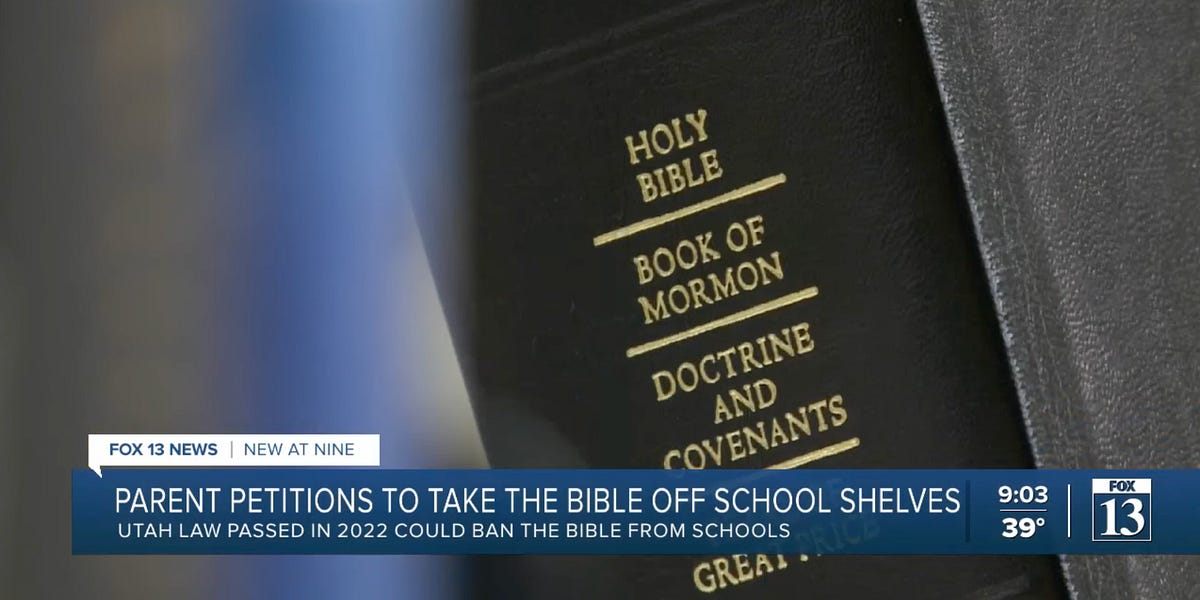 After Utah lawmakers allowed book banning, one parent went after the Bible