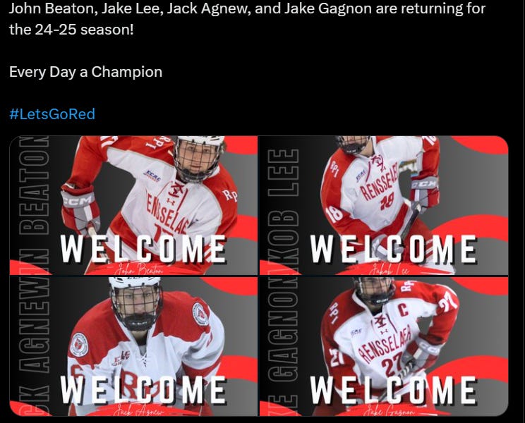 Lee, Gagnon, Agnew, Beaton to Return - by Chris McGarvey