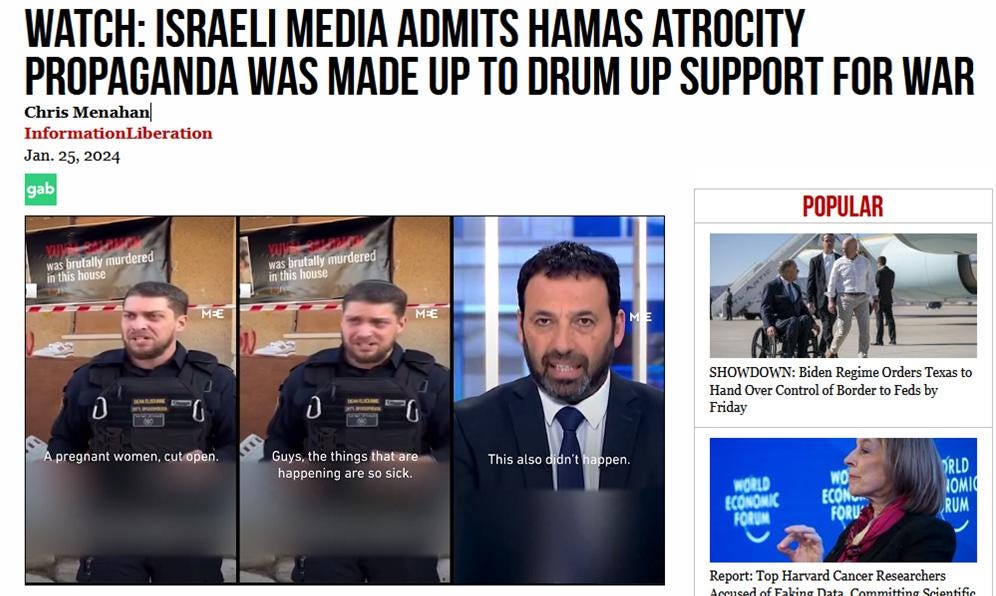 WATCH: Israeli Media Admits Hamas Atrocity Propaganda Was Made Up to ...