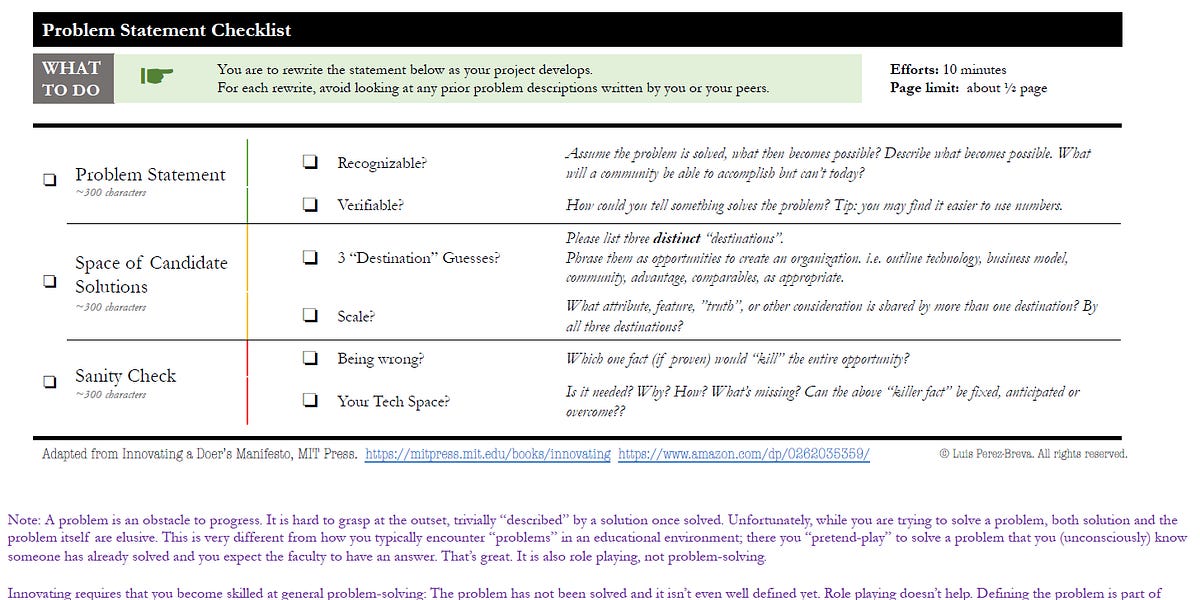 Problem Statement Checklist 2 - S1 Tangible’s Substack