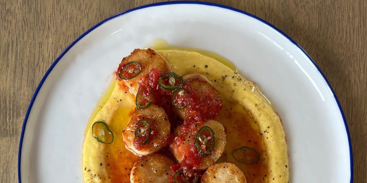 Corn puree and tomato vinaigrette - by Chuck Cruz - Chuck