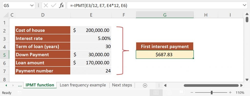 How to use IPMT function in Excel [step by step guide]