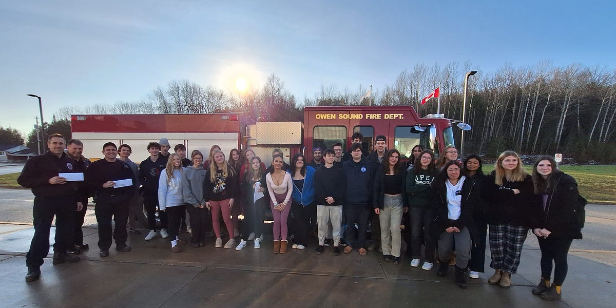 OSDSS Leadership Students Raise $1700 for Owen Sound Fire Fighters’ Toy ...