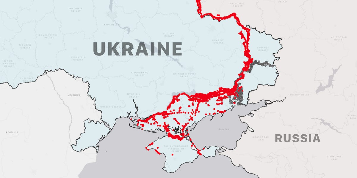 Russian field fortifications in Ukraine