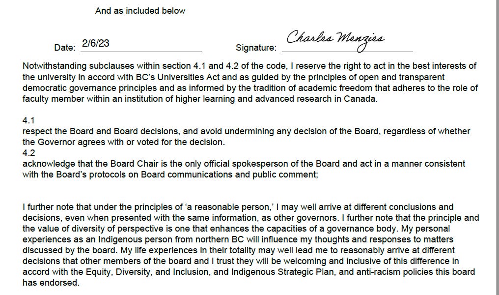 Signing code of conduct acknowledgement form