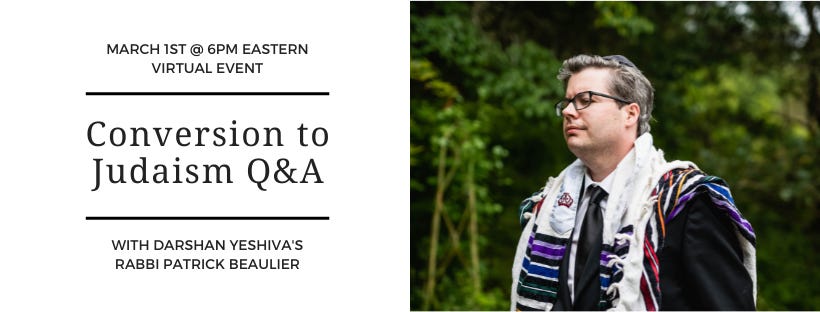 [STARTING SOON] Conversion to Judaism Q&A with Rabbi Patrick