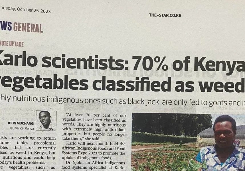 Lessons from Kenya: when seeds become grains, and indigenous vegetables ...