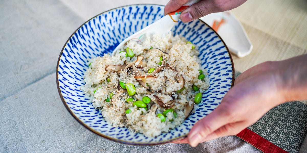 Simple Dashi Recipe and Shiitake Mushroom Rice with Edamame