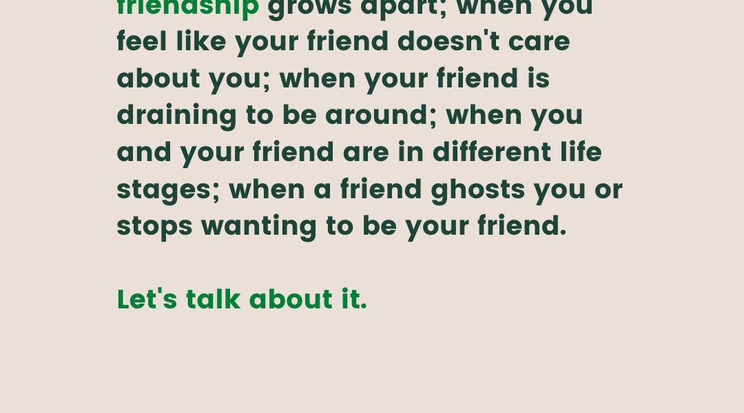 Friendships change, but how do we handle it?