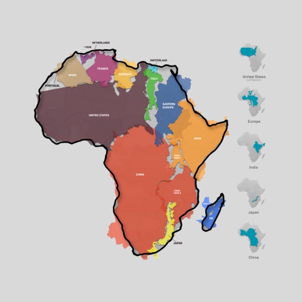 THE TRUE SIZE OF AFRICA - by The Merc
