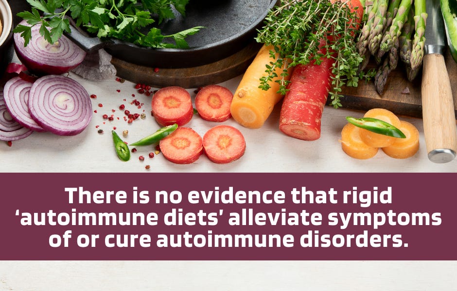 Autoimmune diets are not based in science