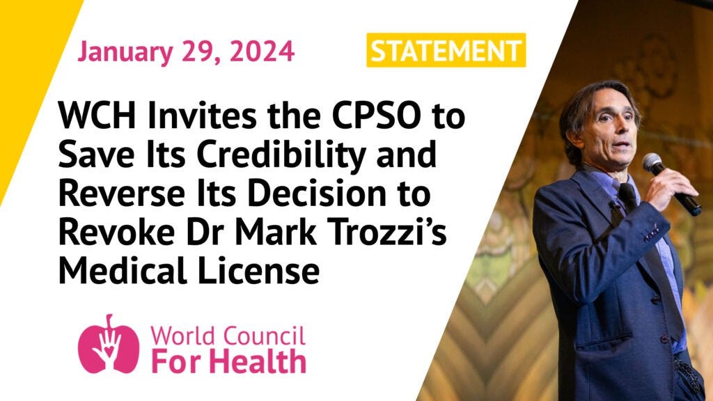WCH Invites the CPSO to Save Its Credibility and Reverse Its Decision ...