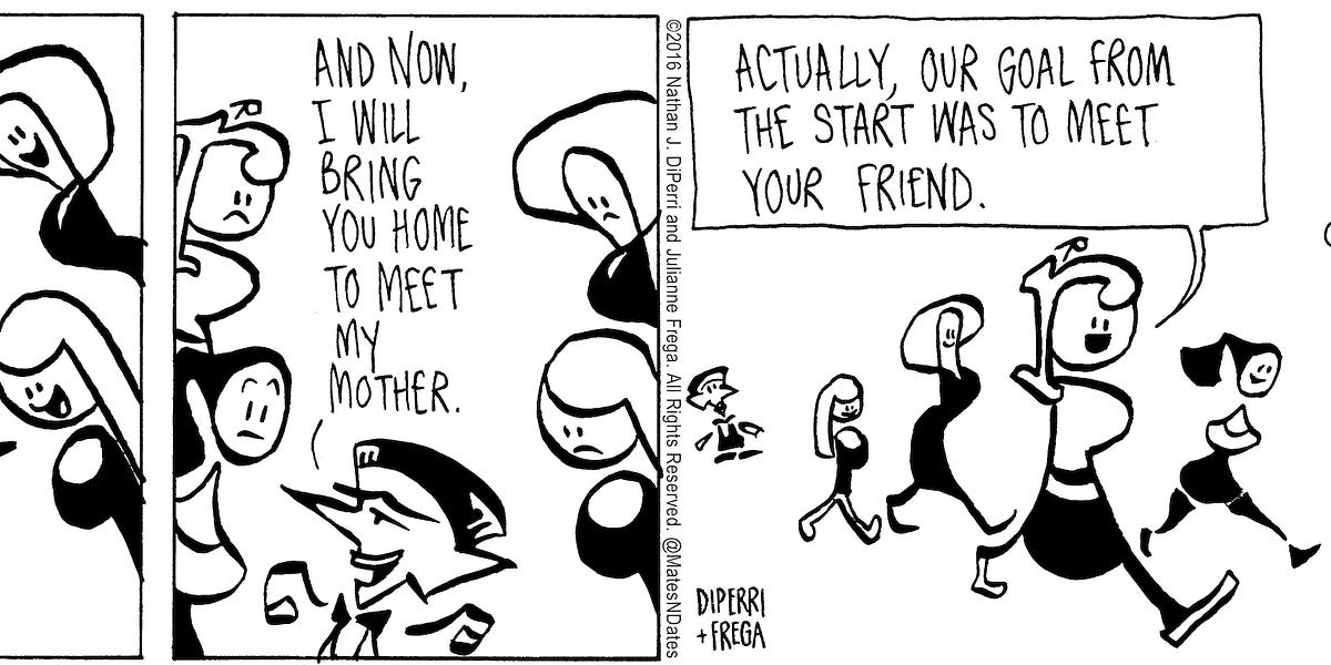 [Not A] Chance Meetings - Buddy and Romeo Cartoon Substack