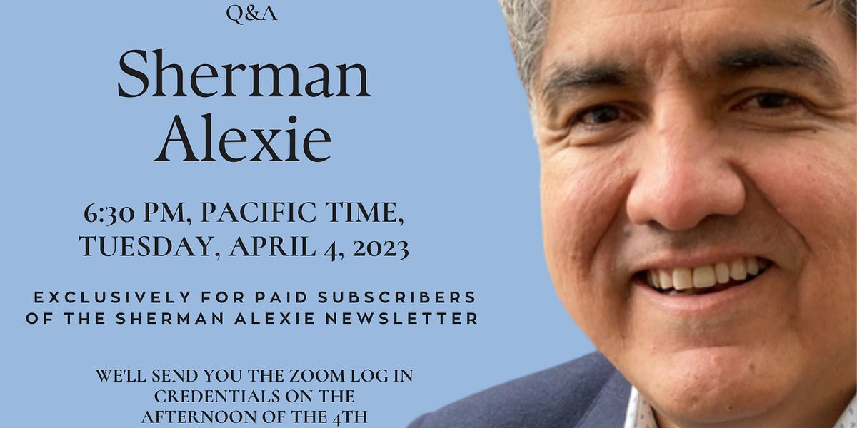 SHERMAN ZOOM READING! - Sherman Alexie