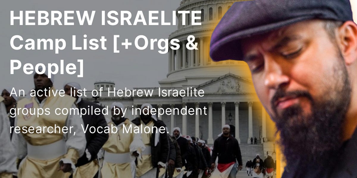HEBREW ISRAELITE Camp List [+Orgs & People]